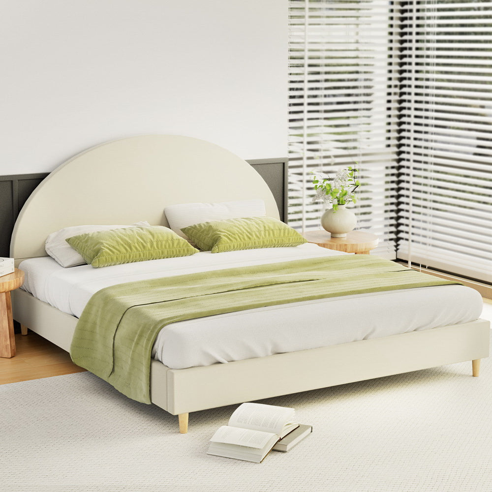 Fresno (King) Velvet Bed Frame - Cream – Homecoze