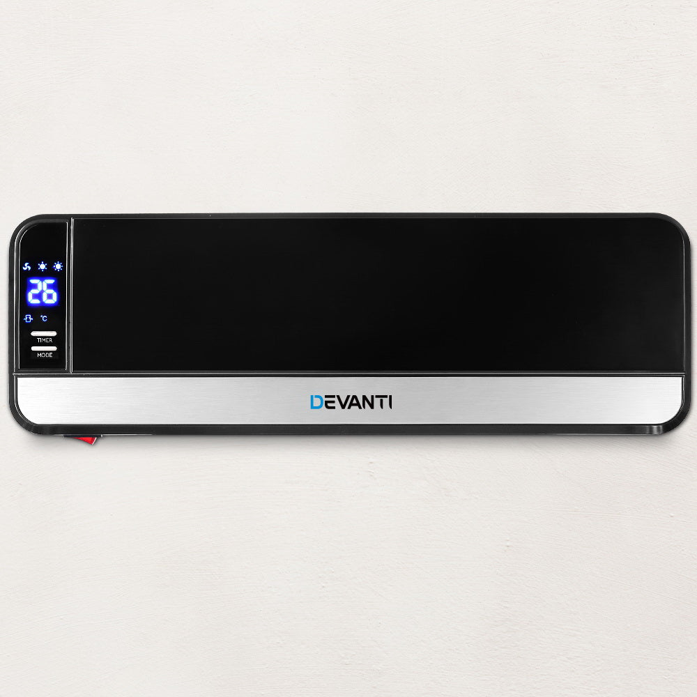 2000W Wall Mounted Ceramic Panel Heater with Remote - Black – Homecoze
