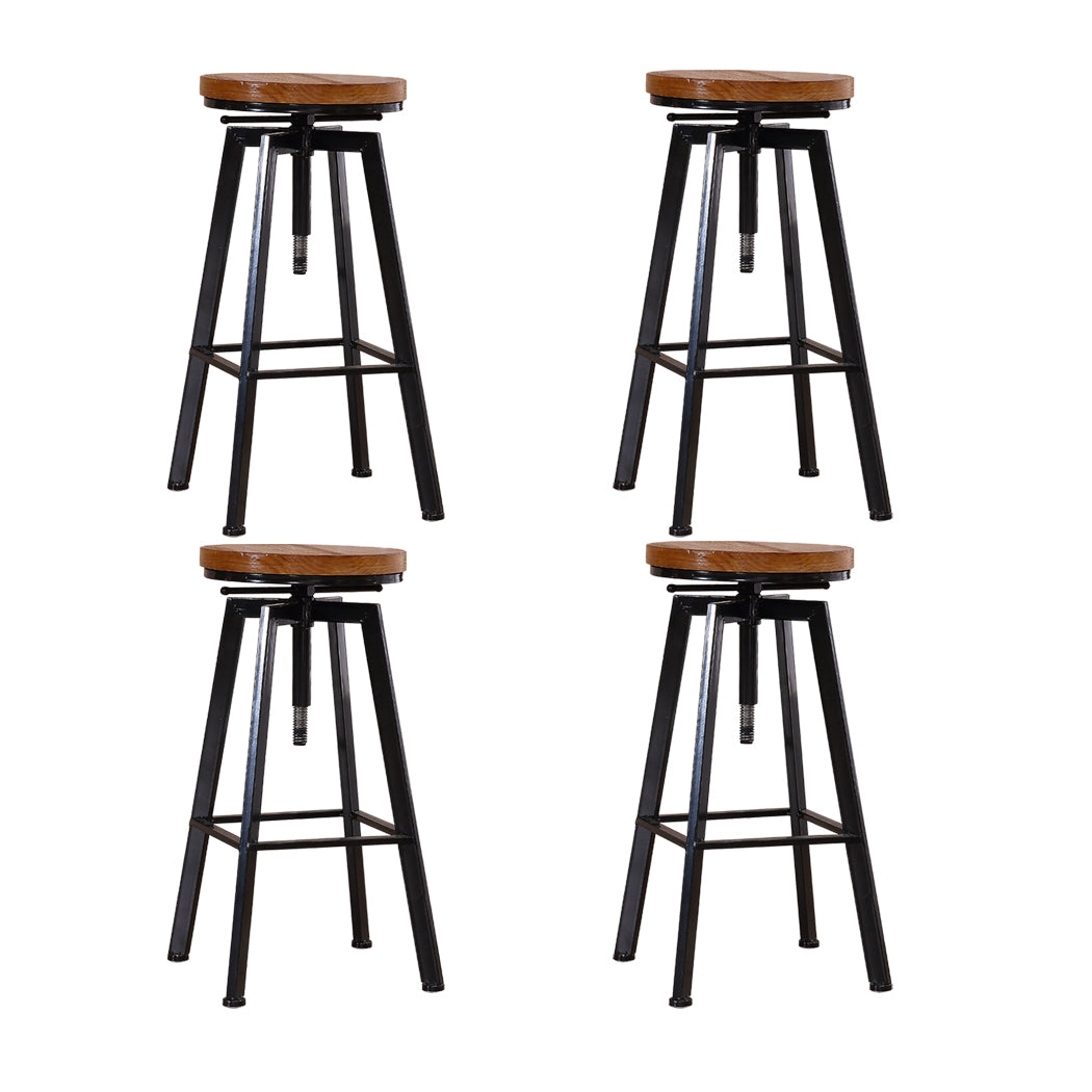 Riley (Set of 4) Industrial Bar Stools - Black – Homecoze