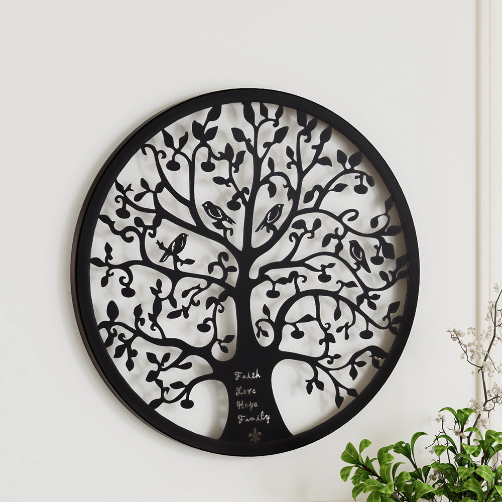 Tree of Life Hanging Metal Wall Art 60cm - Black – Homecoze