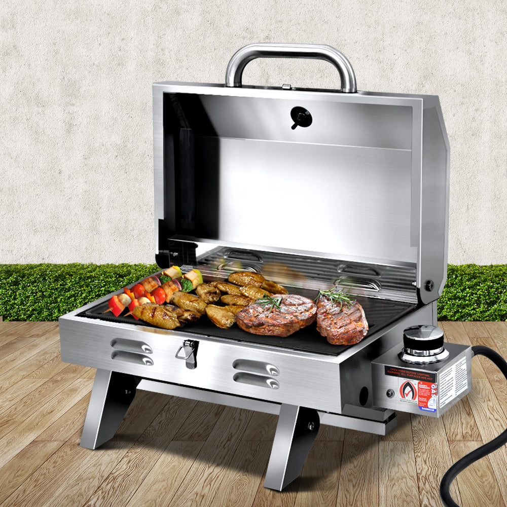 Stainless Steel Portable Gas LPG BBQ Single Burner with Grill Plate ...