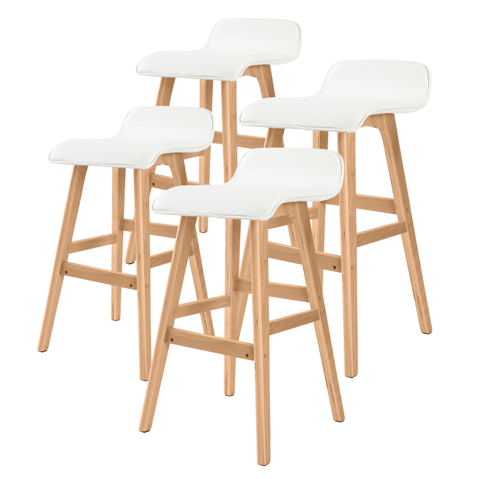 Sophia (Set of 4) Wave Bar Stools 65cm - White – Homecoze