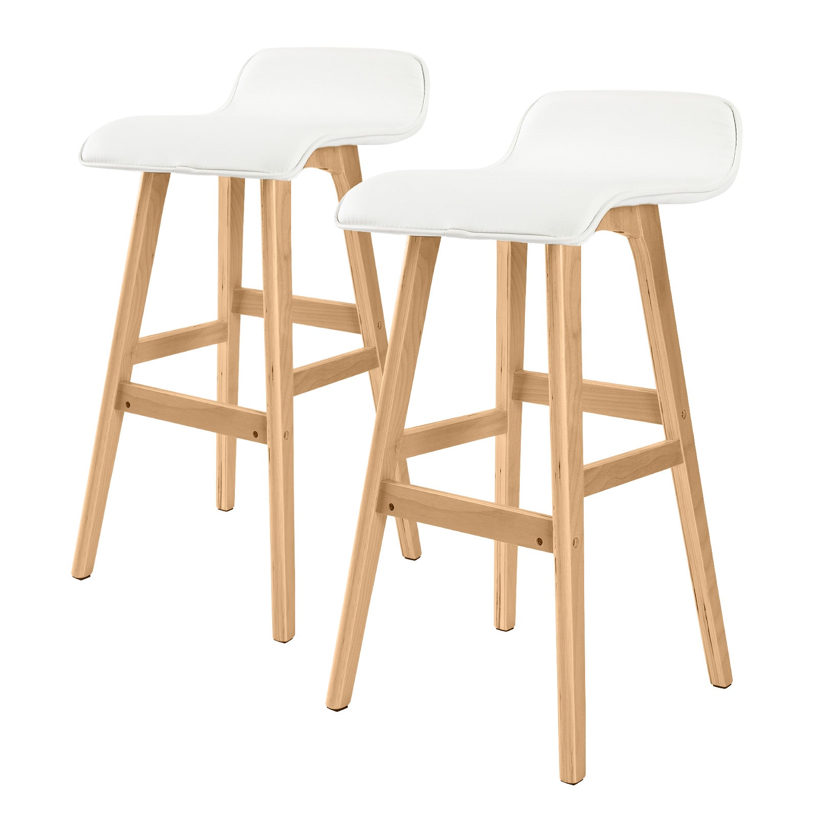 Sophia (Set of 2) Wave Bar Stools 74cm - White – Homecoze
