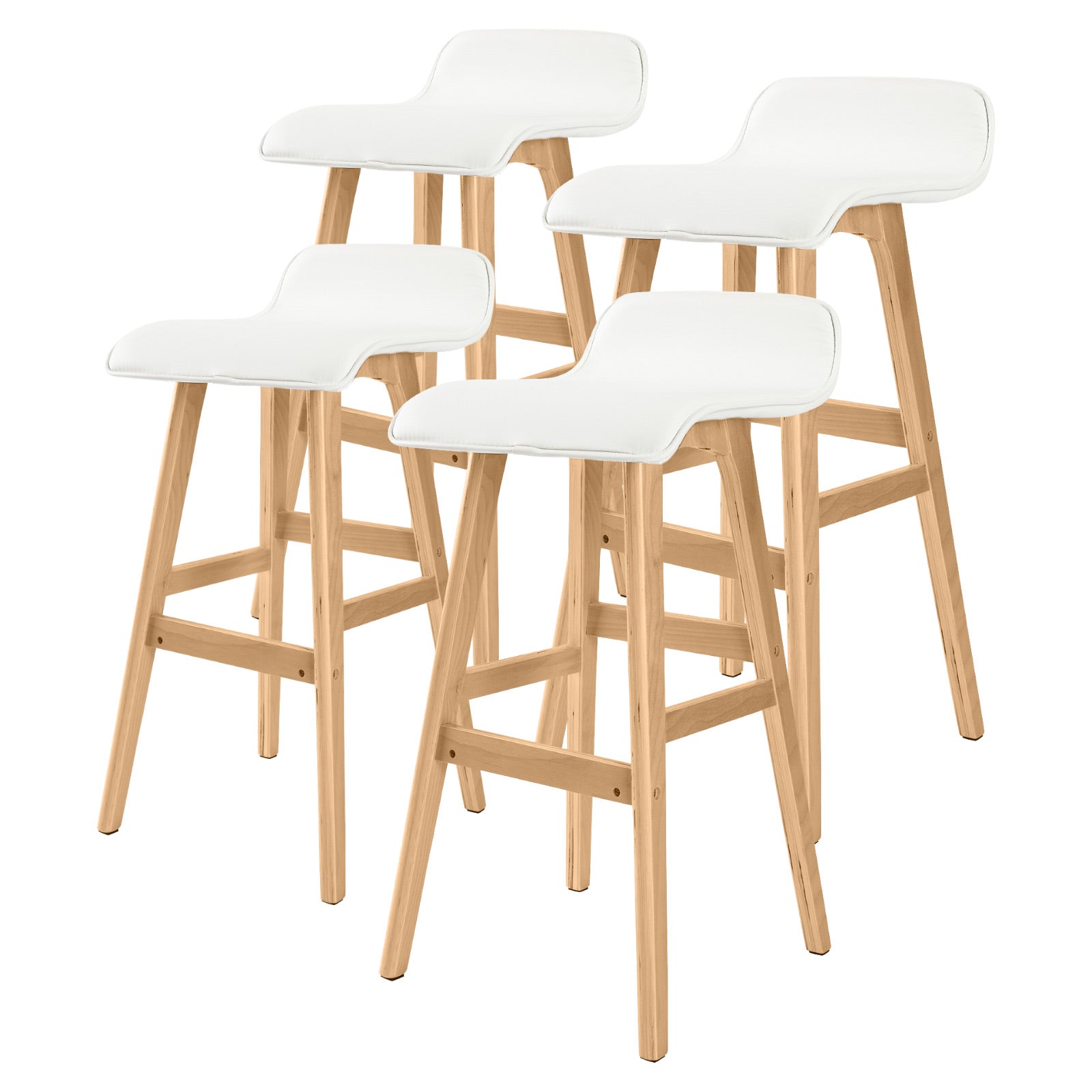 Sophia (Set of 4) Wave Bar Stools 74cm - White – Homecoze