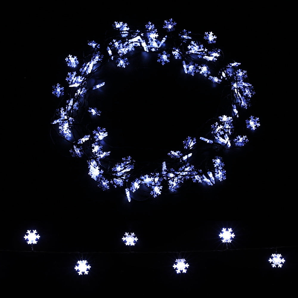10M Christmas Snow String Lights 100 LED Fairy Décor - Cool White ...